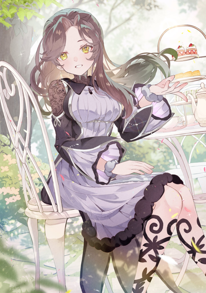 Safebooru - 1girl aromage brown hair dessert duel monster food garden ...