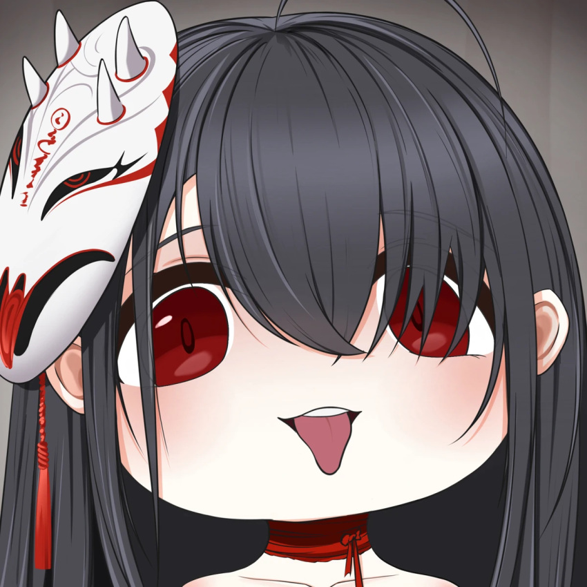 Safebooru - 1girl azur lane long hair mask quancy taihou (meta) (azur lane) tongue tongue out ...