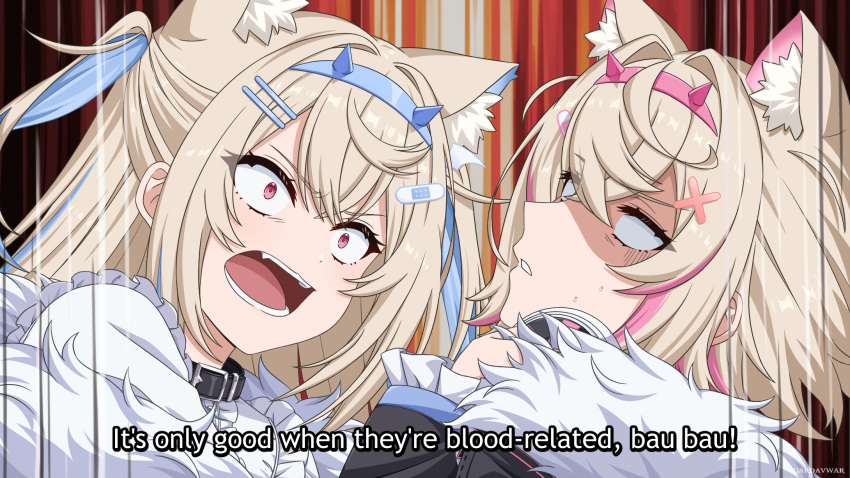 Safebooru - 2girls animal ear fluff animal ears blank eyes blonde hair ...