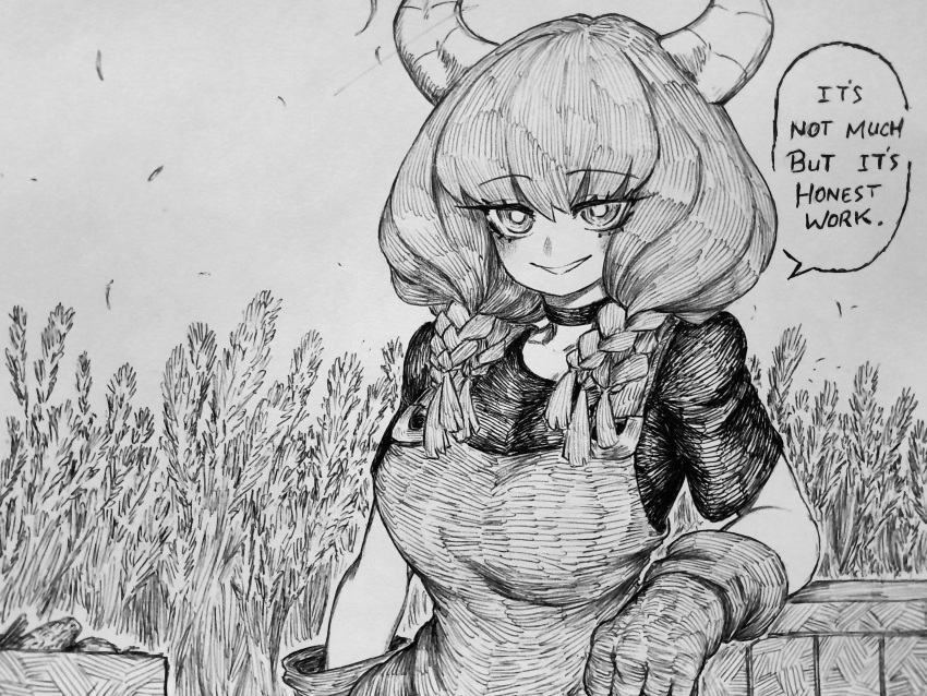 Safebooru - 1girl absurdres apron arm support aura (sousou no frieren ...