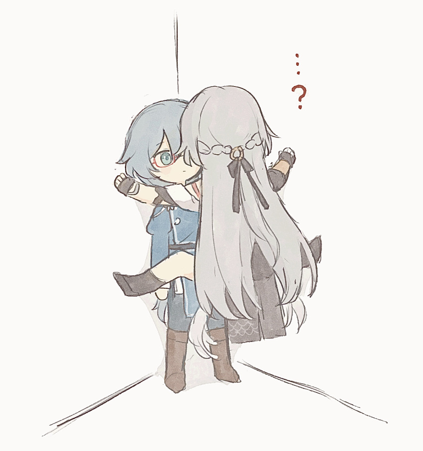 Safebooru - ...? 2girls black boots black dress black gloves black ...