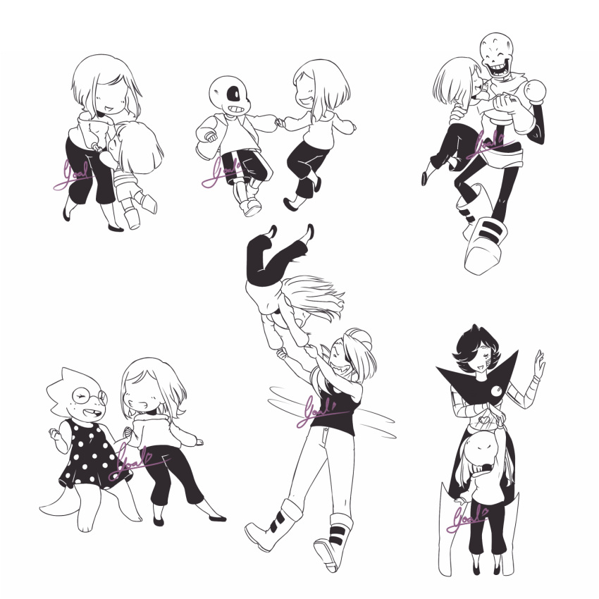 Safebooru - 1other 2016 2d 3boys 3girls alphys ambiguous gender armor ...