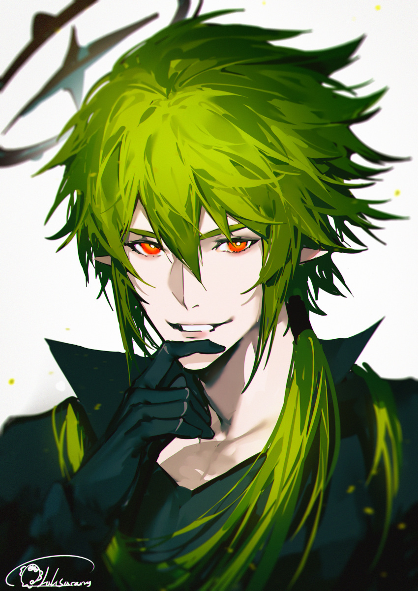 Safebooru - 1boy absurdres aotu world artist name black gloves black jacket black shirt chinese ...