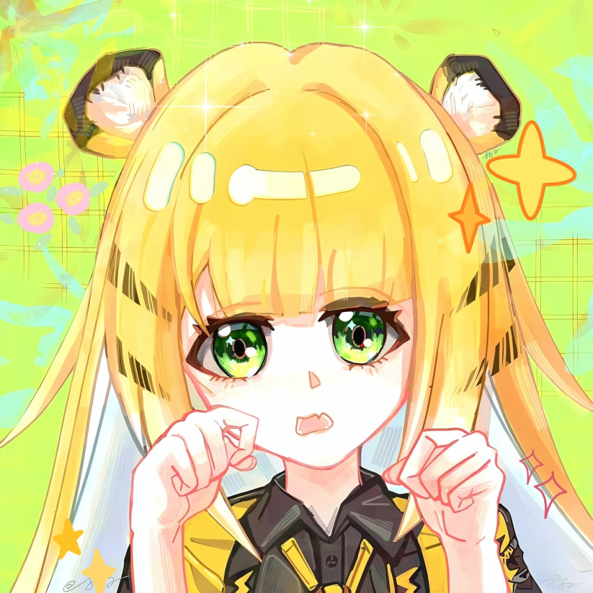 Safebooru - 1girl animal ear fluff animal ears blonde hair colored inner hair green eyes hime ...