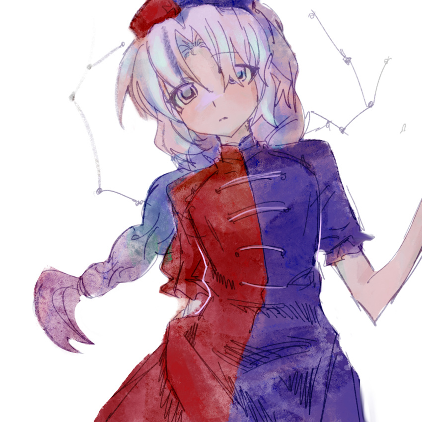 Safebooru - 1girl bingkuaihei blue dress blue hat braid chinese commentary commentary request ...