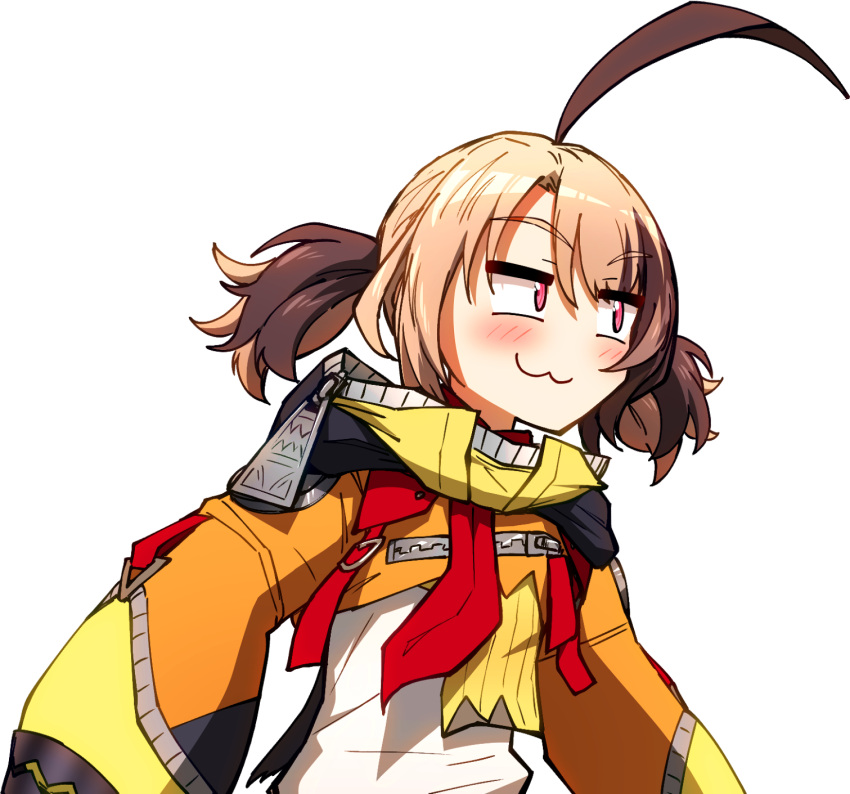 Safebooru - 1girl :3 ahoge blonde hair blush brown hair closed mouth ...