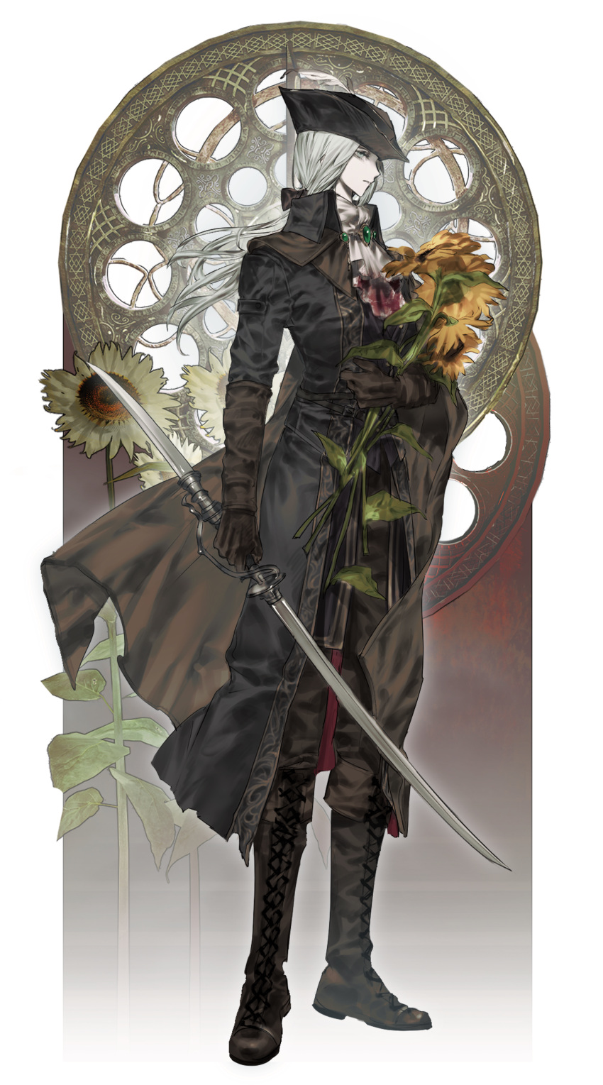 Safebooru - 1girl absurdres ascot black boots black cloak black gloves black hat black pants ...