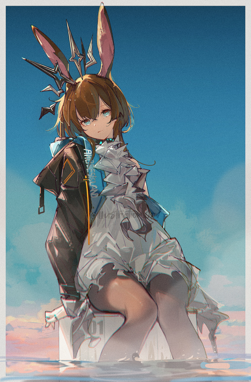 Safebooru - 1girl amiya (arknights) amiya (medic) (arknights) animal ears arknights artist name ...