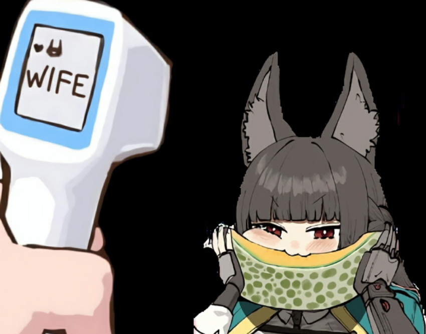 Safebooru - 1girl animal ears eating fox ears hoshimi miyabi long hair melon melon slice pov ...