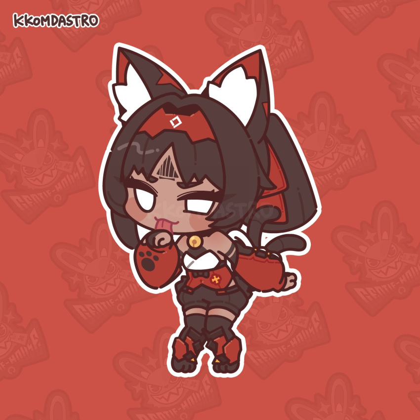 Safebooru - 1girl animal ears cat ears cat pose kkomdastro long hair nekomata nekomiya mana ...