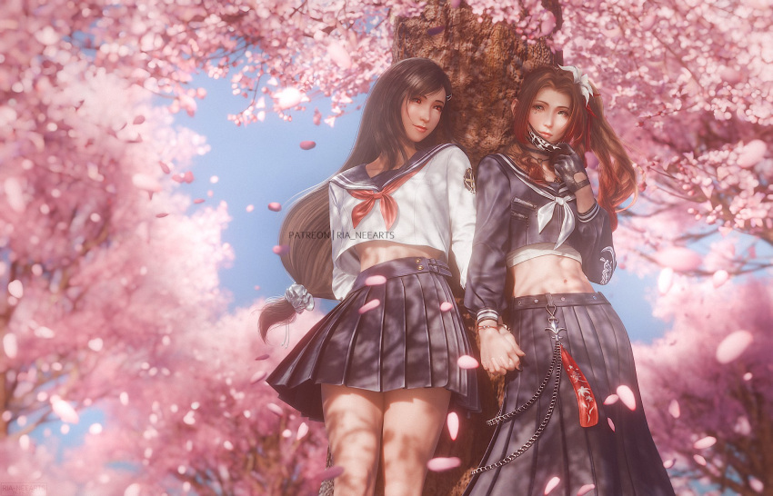 Safebooru - 2girls 3d aerith gainsborough aerith gainsborough (midgard seventh high school ...