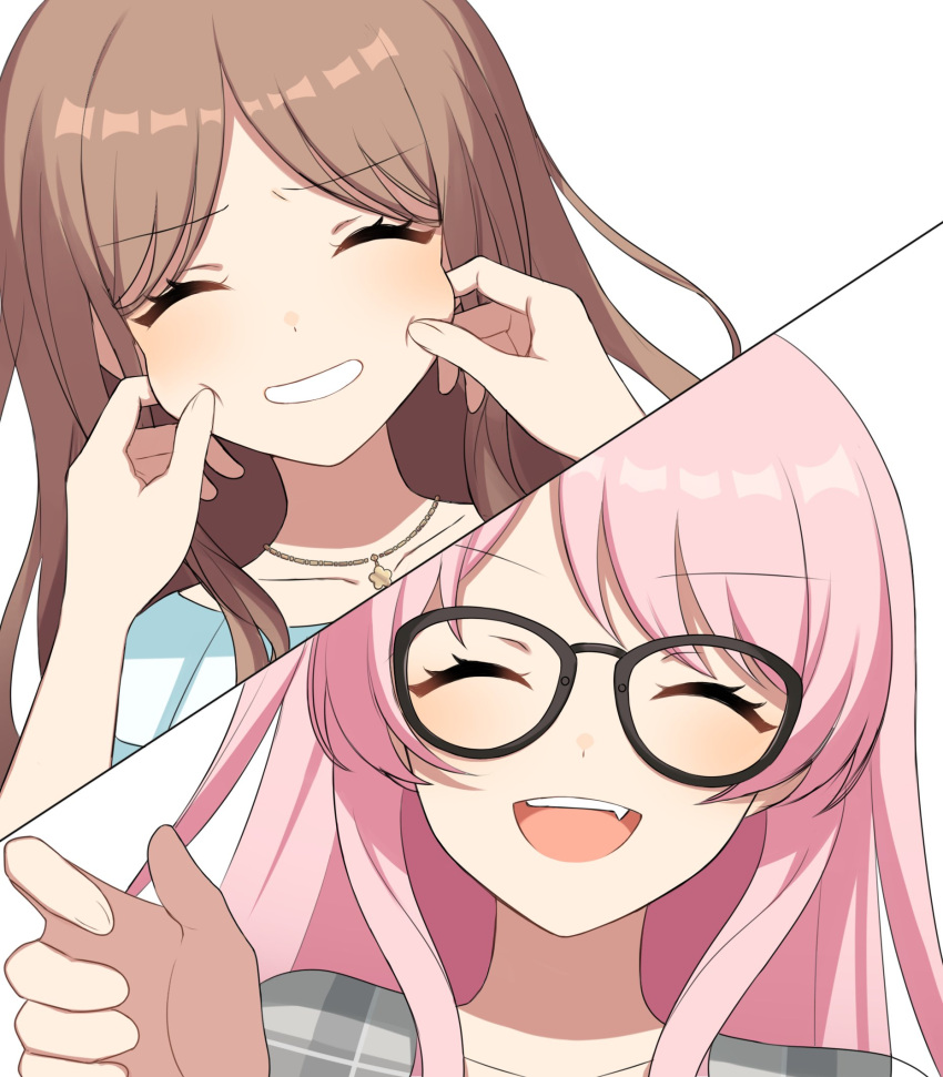 Safebooru - 2girls bang dream! bang dream! it's mygo!!!!! blush brown hair cheek pull chihaya ...