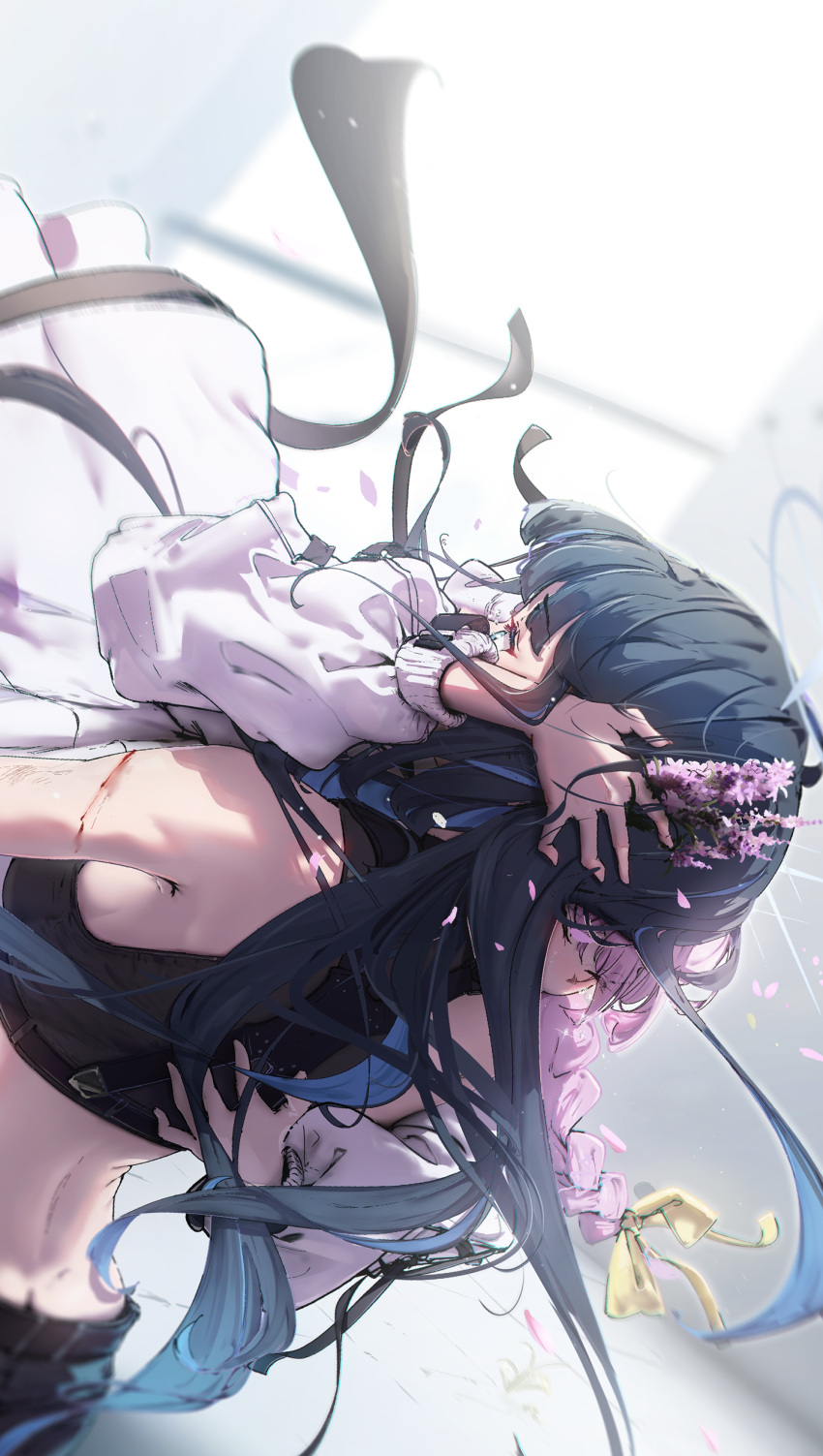 Safebooru - 2girls absurdres amamami prime arm injury atsuko (blue archive) bare arms bare back ...