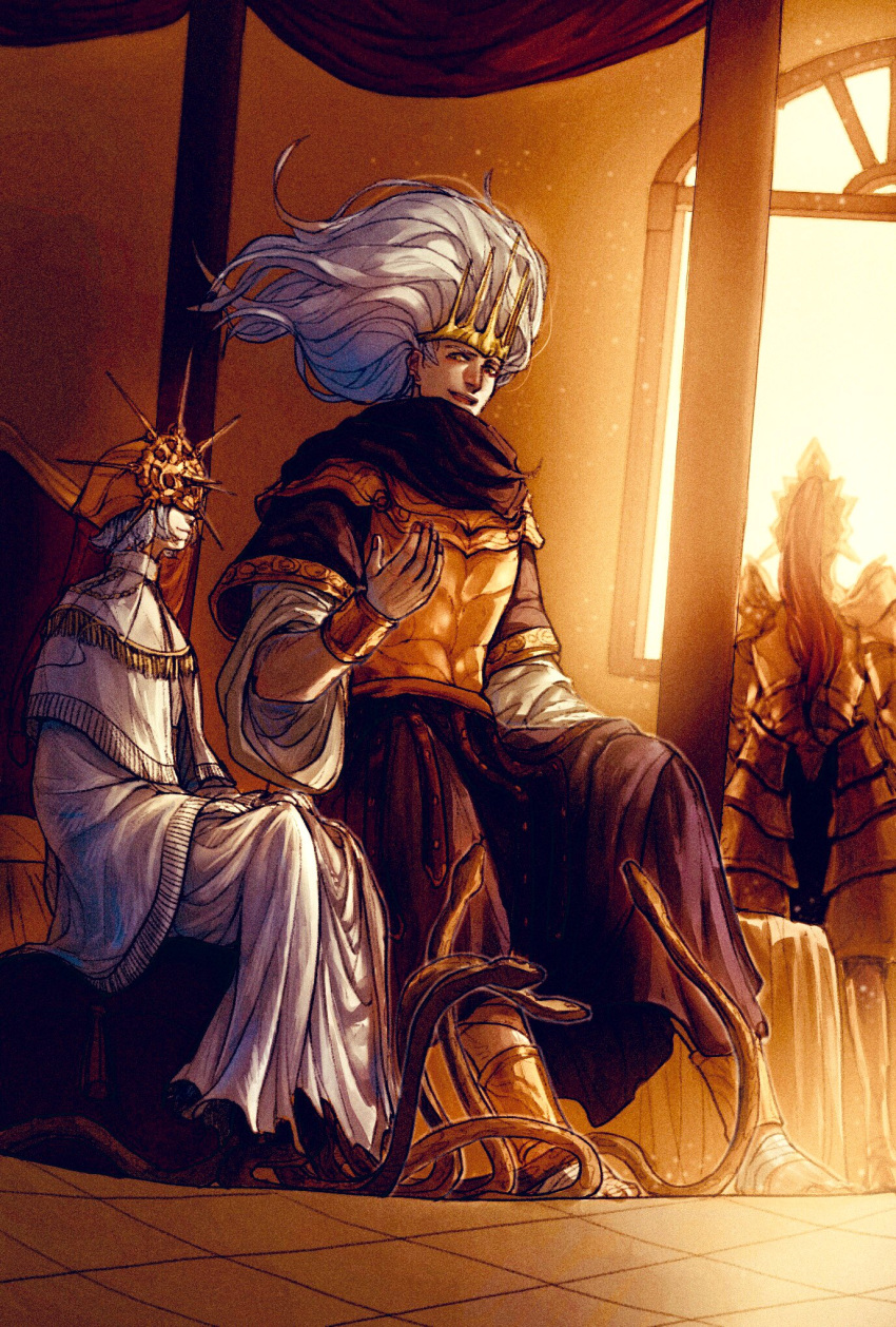 Safebooru - 3boys anklet armor bandaged foot bandages black neckerchief ...