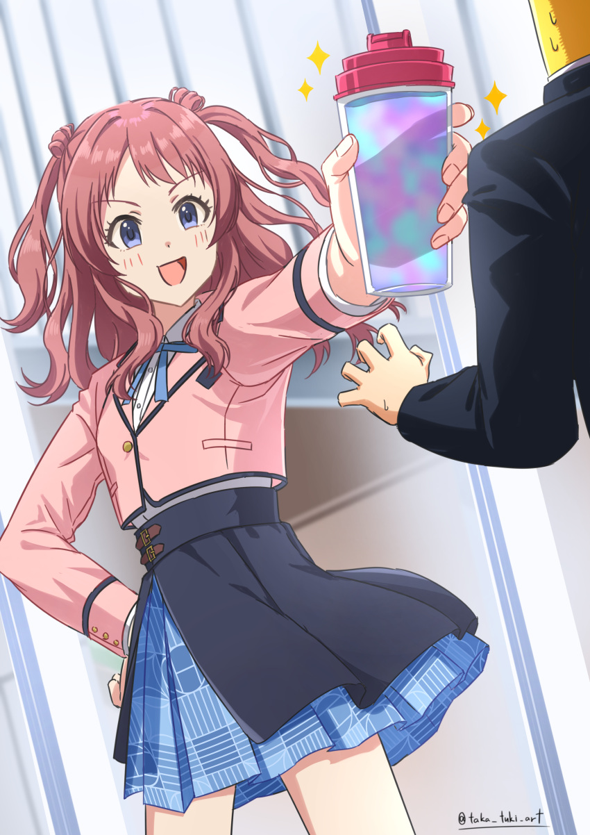 Safebooru - 1boy 1girl absurdres black overskirt blue eyes blue overskirt blue ribbon brown hair ...