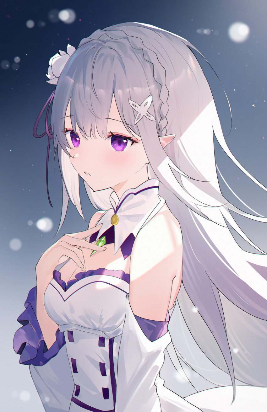 Safebooru - 1girl absurdres bare shoulders braid clothing cutout commentary crown braid detached ...