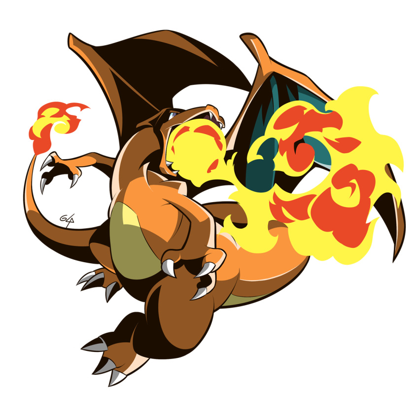 Safebooru - breath weapon breathing fire charizard fire full body glaucosilvaart highres no ...