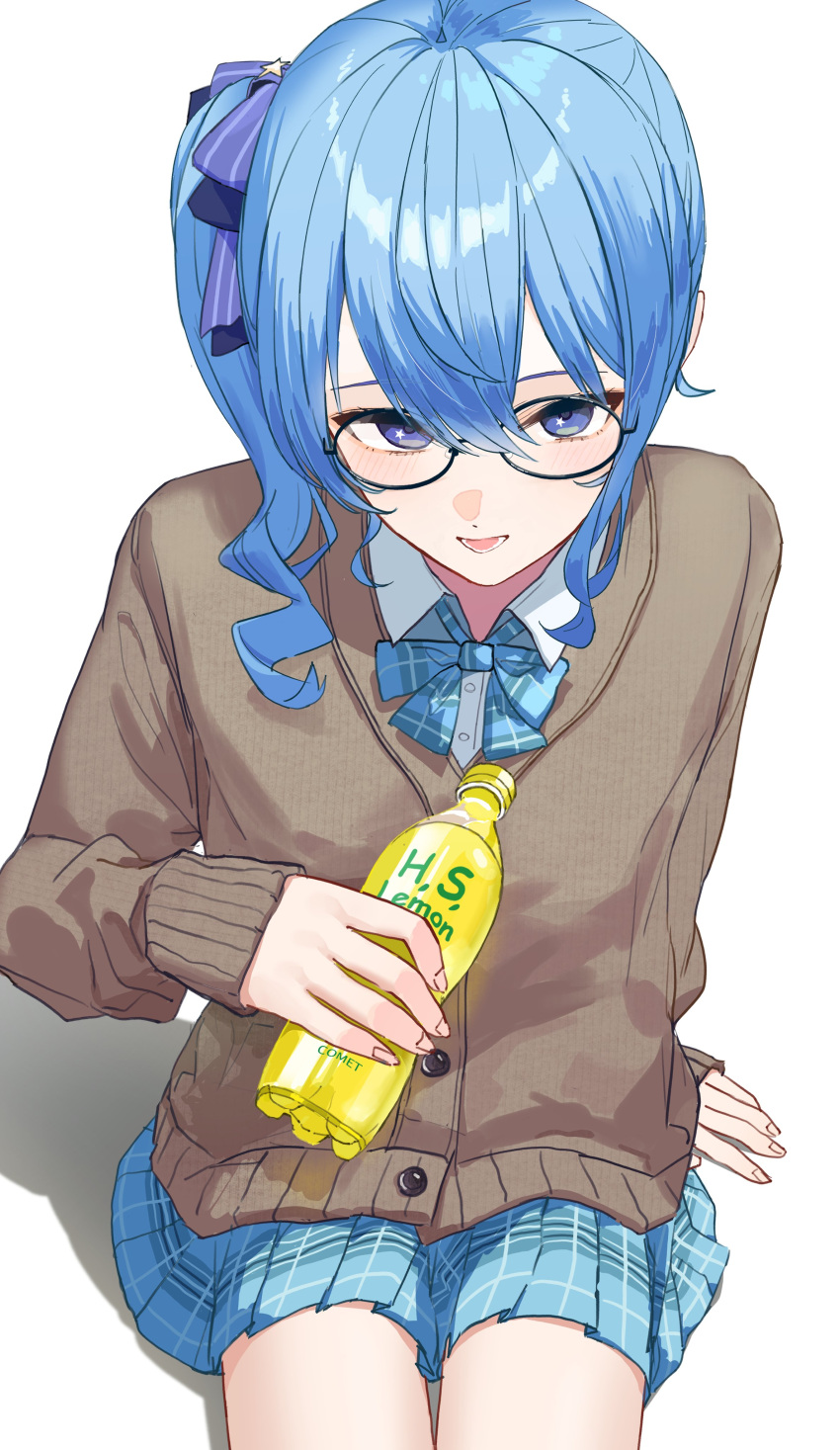 Safebooru - 1girl :d absurdres alternate costume asymmetrical sidelocks blue bow blue bowtie ...