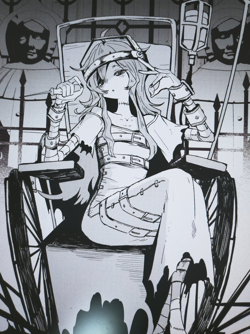 Safebooru - 1girl ahoge bandaged arm bandages bare shoulders belt belt buckle buckle chest belt ...