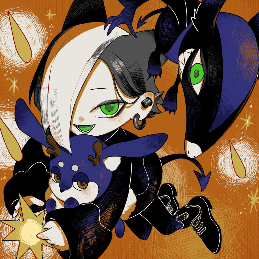 Safebooru - 1girl black coat black hair coat colored tongue cornu lepus ...