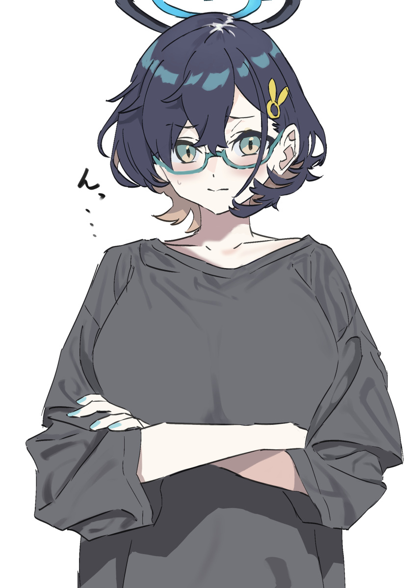 Safebooru - 1girl absurdres aqua-framed eyewear aqua eyes aqua nails ...