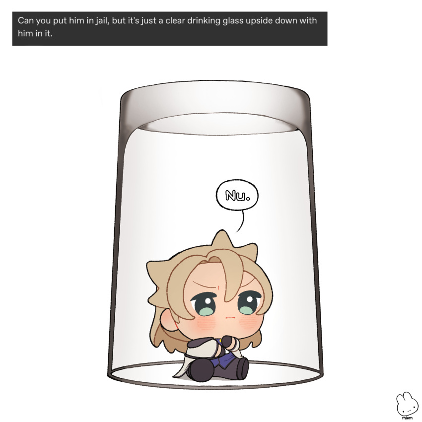 Safebooru - 1boy albedo (genshin impact) artist logo artist name black gloves blonde hair blue ...