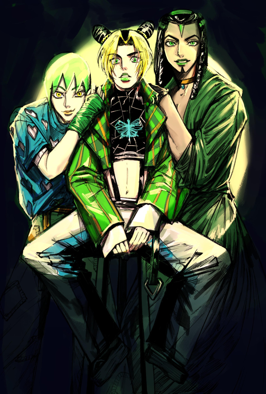 Safebooru - 3girls absurdres black hair blonde hair choker commentary ...