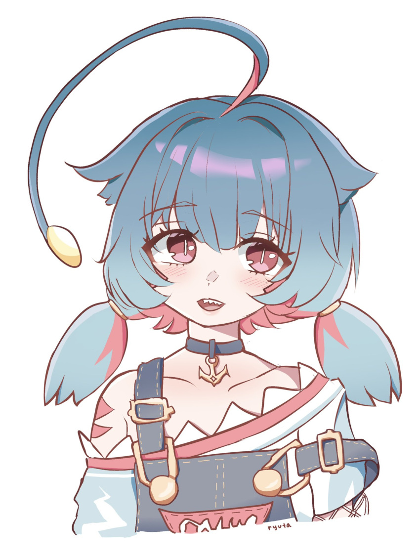 Safebooru - 1girl ahoge anchor necklace anglerfish girl artist name ...
