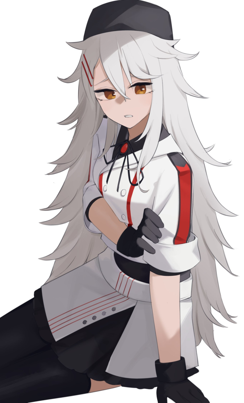 Safebooru - 1girl black gloves brown eyes chinese commentary commentary ...