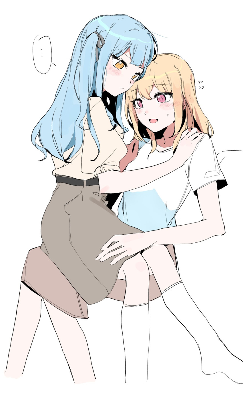 Safebooru - 2girls bang dream! bang dream! it's mygo!!!!! blonde hair blue hair blush closed ...