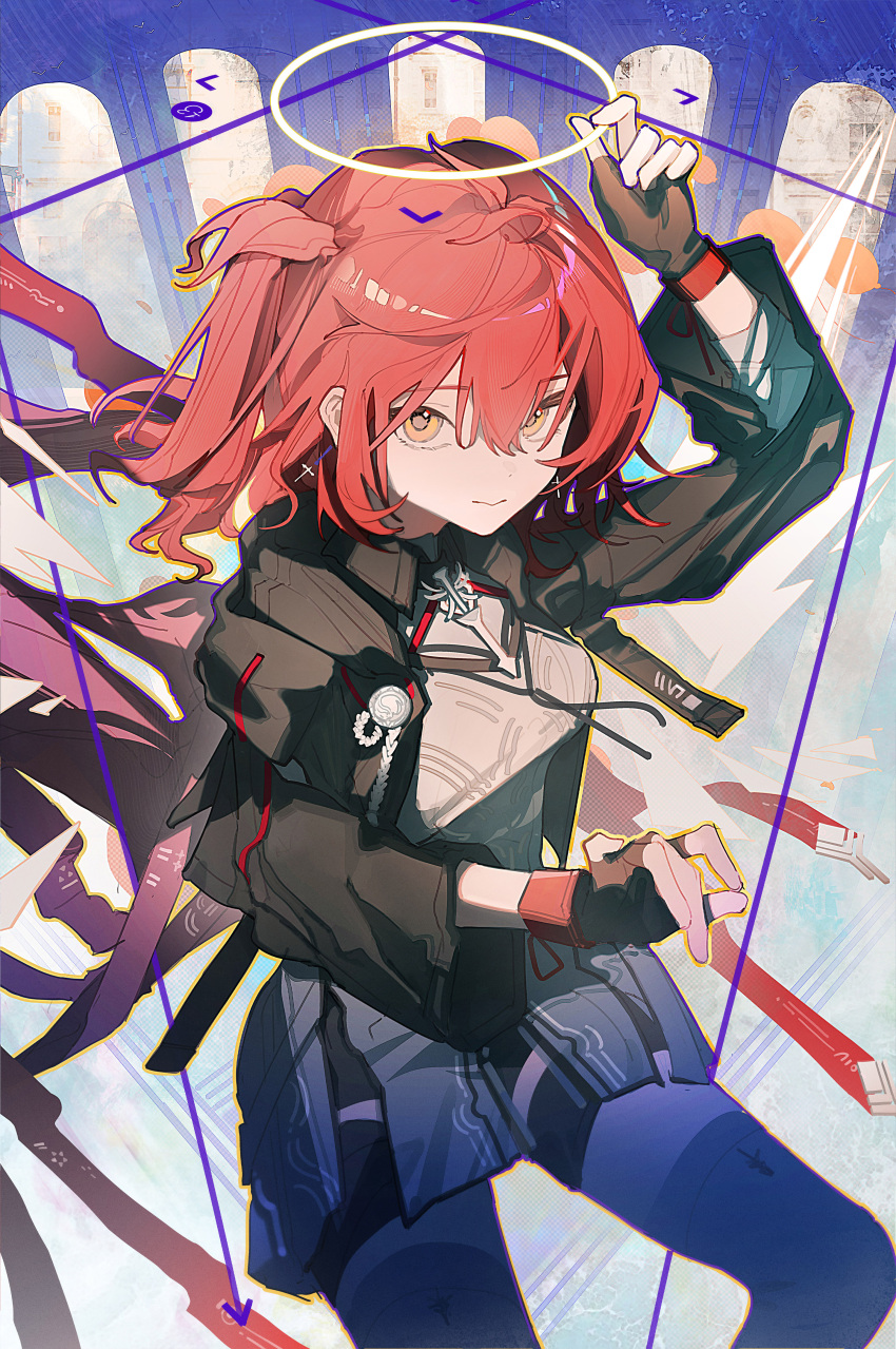 Safebooru - 1girl absurdres angel arknights black gloves black jacket ...