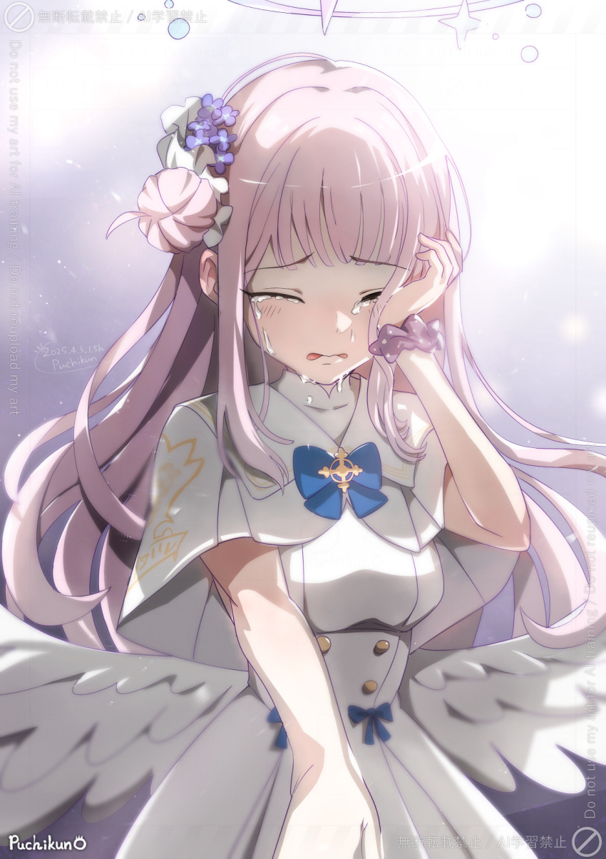 Safebooru - 1girl blue archive blue bow blush bow capelet closed eyes ...