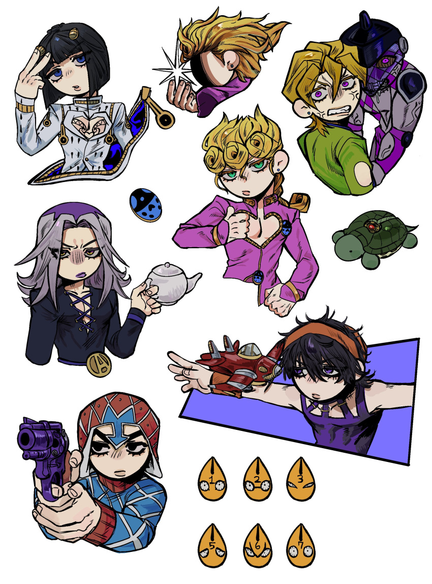 Safebooru - 6+boys 6+others absurdres aerosmith (stand) argyle clothes ...