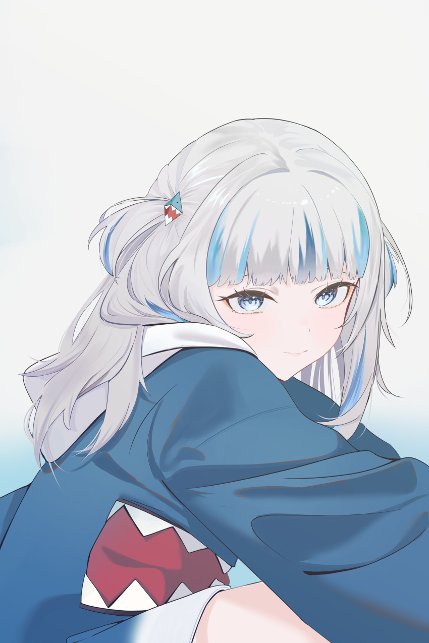 Safebooru - 1girl absurdres animal costume blue eyes blue hair blue hoodie blunt bangs closed ...