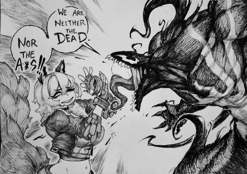 Safebooru - 1boy 1girl absurdres animal ears breasts chronozbergh crop ...