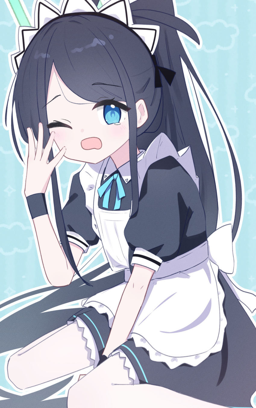 Safebooru - 1girl absurdly long hair apron aris (blue archive) aris (maid) (blue archive) black ...