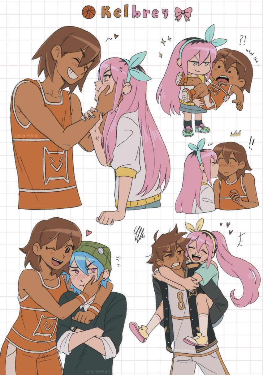 Safebooru - ! !! !? +++ 2boys 2girls :t ;d ^ ^ alternate universe anger vein aqua eyes aqua ...