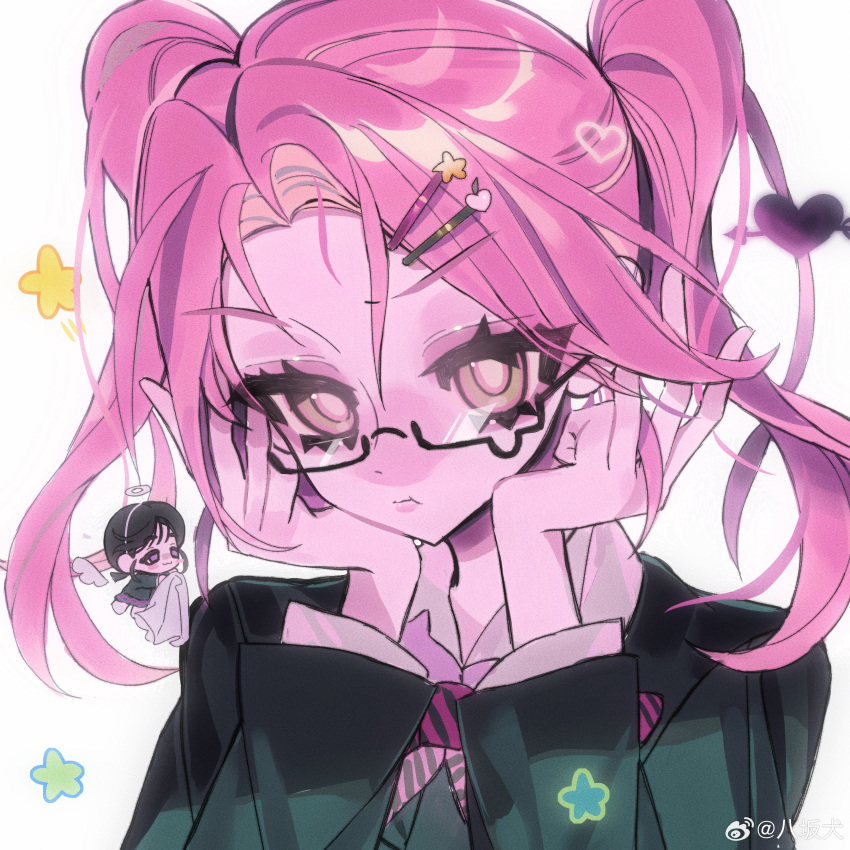 Safebooru - 2girls absurdres alien stage arrow through heart black ...