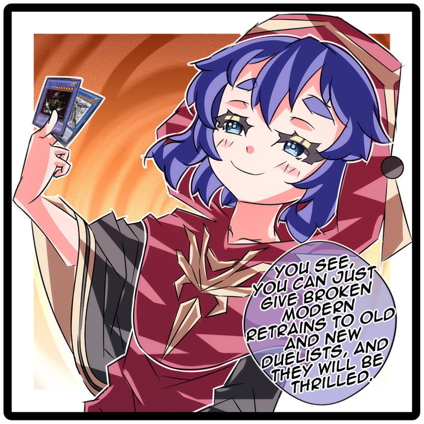 Safebooru - 1girl arm blade armor blue eyes blue hair brown armor card ...