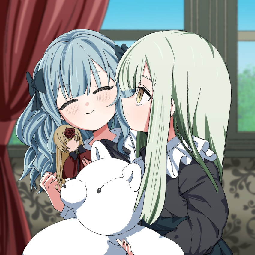 Safebooru - 2girls aged down bang dream! bang dream! it's mygo!!!!! black bow black dress blue ...