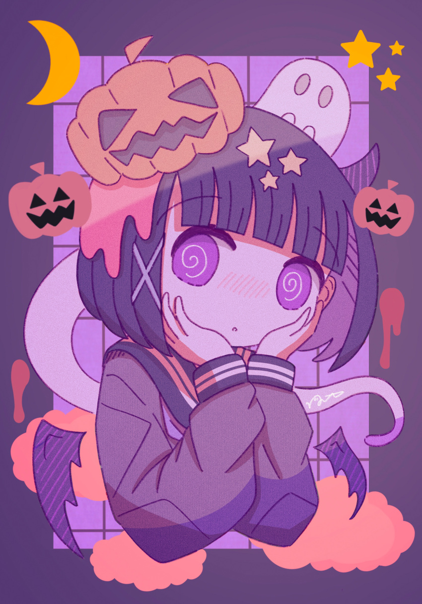 Safebooru - 1girl :o @ @ artist name blood blood in hair blunt bangs ...