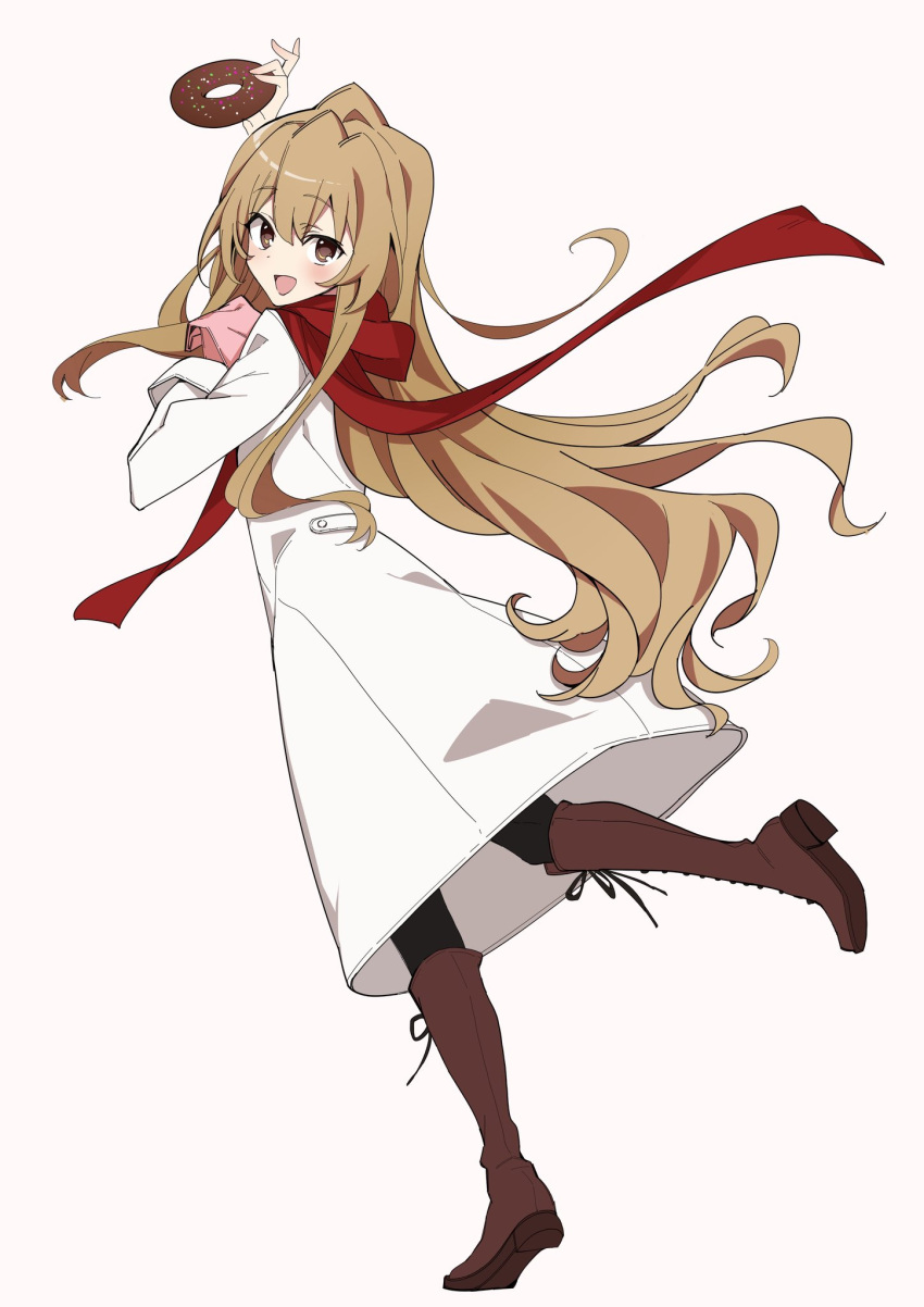 Safebooru - 1girl aisaka taiga boots brown eyes brown hair coat ...