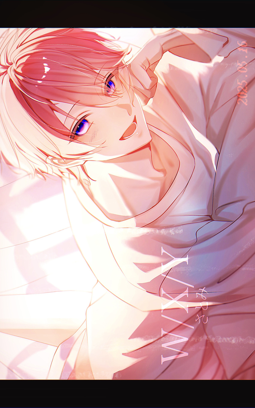 Safebooru - 1boy absurdres armrest bimigohan16 hair between eyes highres long sleeves looking at ...