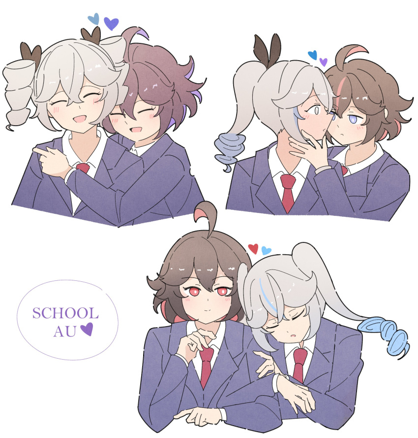 Safebooru - 5girls absurdres ahoge black hair black ribbon blazer blue eyes blue jacket bronya ...