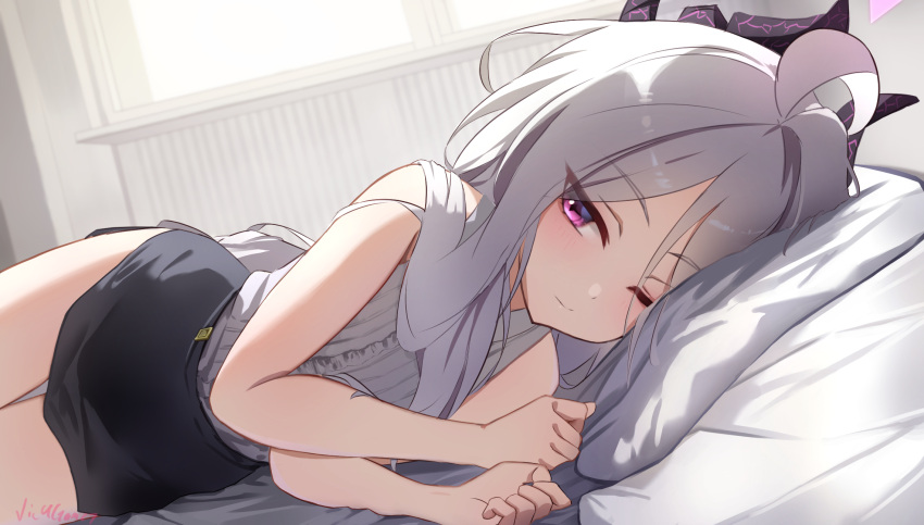 Safebooru - 1girl ahoge blue archive blush breasts demon girl demon horns halo highres hina ...