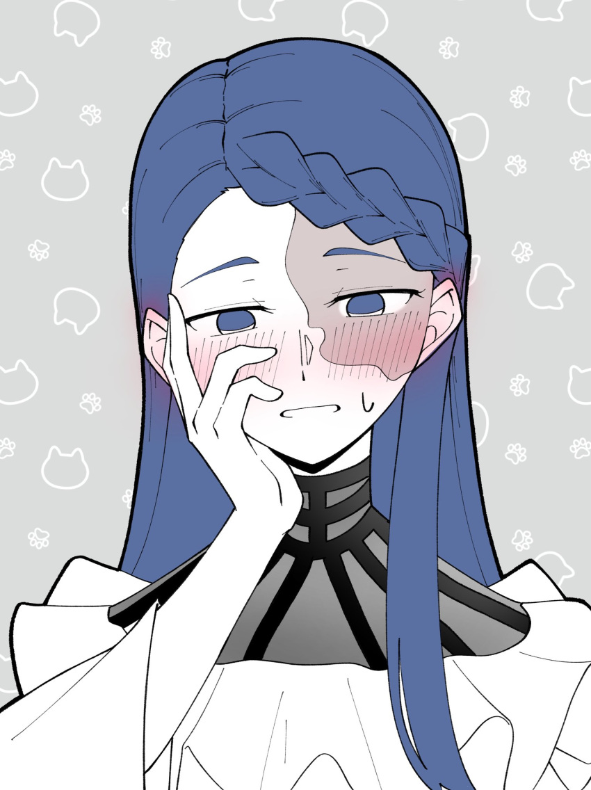 Safebooru - 1girl ado (utaite) blue eyes blue hair blush braid braided ...