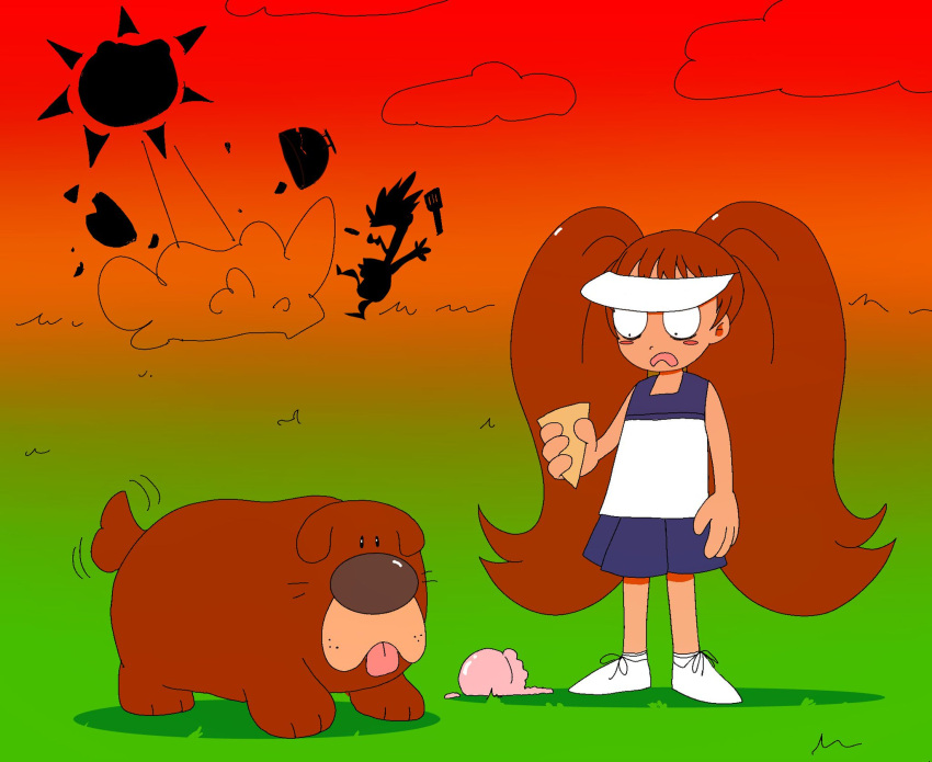 Safebooru - 1girl 2boys animalization blush stickers brown hair ...