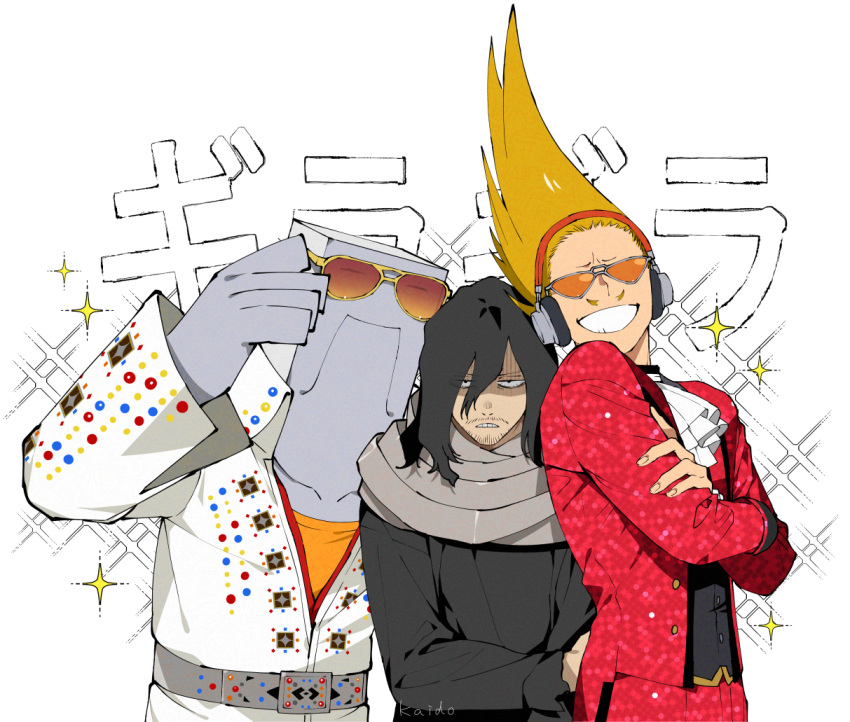 Safebooru - 3boys aizawa shota ascot black shirt blonde hair boku no ...