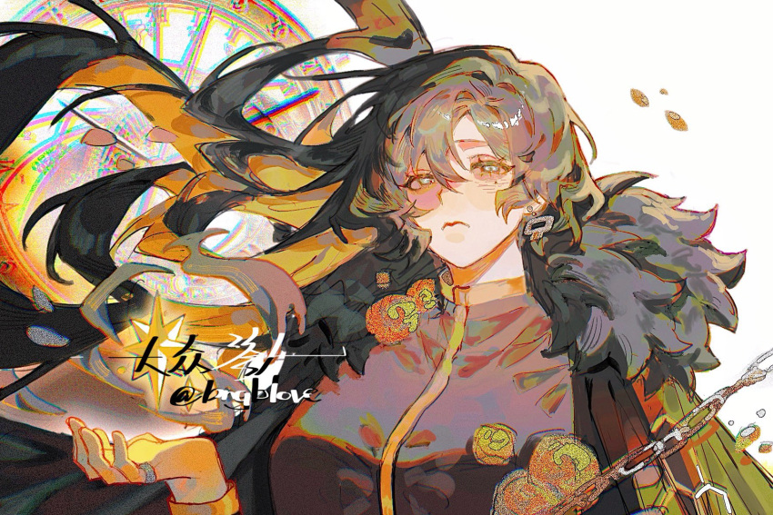 Safebooru - 1girl binah (project moon) black coat black dress black eyes black hair blonde hair ...