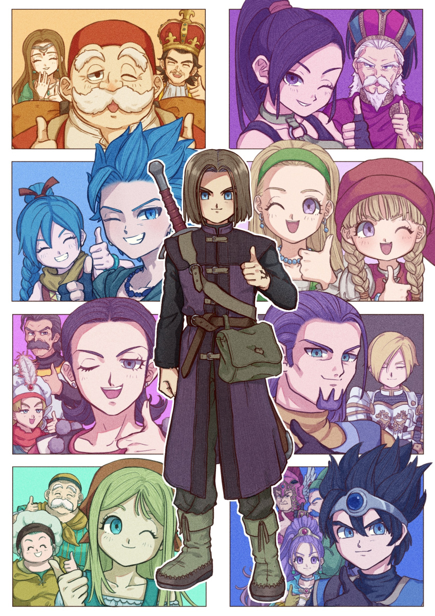 Safebooru - 6+boys 6+girls ;d amagosi koto ancestor and descendant aqua eyes armor bandana bead ...